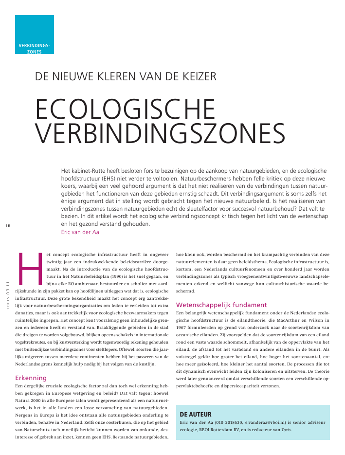 Ecologische verbindingszones Ecologische verbindingszones